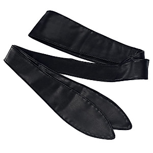 Glamorstar Wrap Belts for Women Dresses Wide Leather Cinch Tie Knot Waist Belts Black 137.8IN/350CM