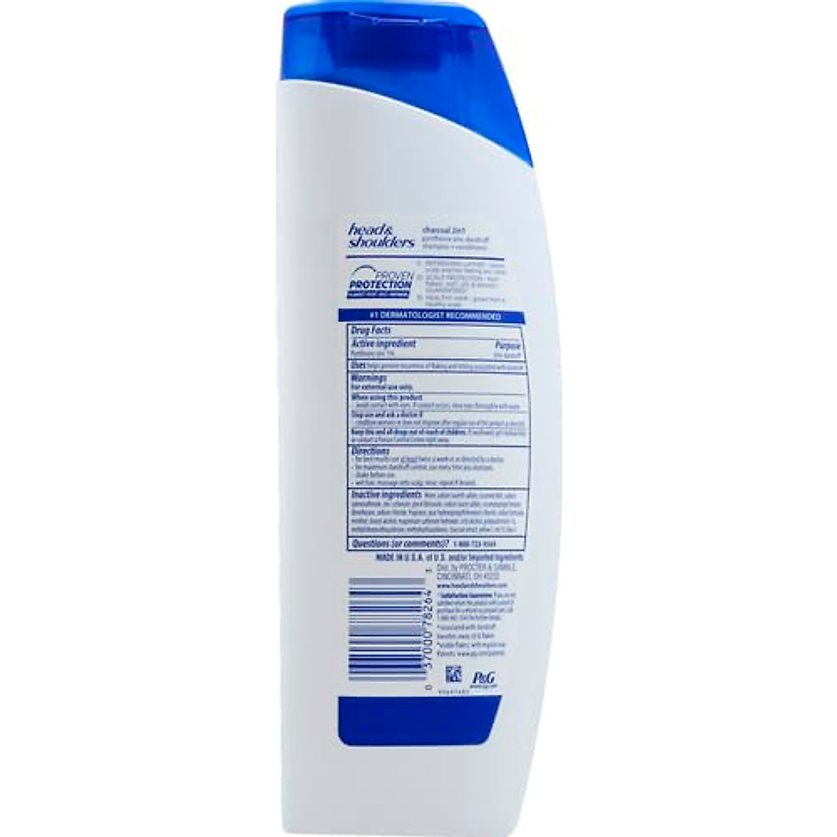 Head and Shoulders Men Advanced Series 2in1 Charcoal Shampoo to Deep Clean & Detox Scalp, 12.8 fl oz