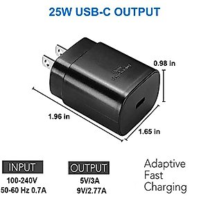 Samsung USB C Super Fast Charger 25W PD Type C Wall Plug Adapter Block Compatible with Samsung Galaxy S21 S20 Ultra 5G Note10 20 Plus, iPhone 12 Mini Pro Max 11 XS XR X 8 Plus and More(3 Pack)