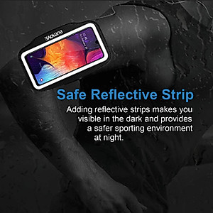 Galaxy A54, A14, A13, A12 Armband, BUMOVE Gym Running Workouts Sports Phone Arm Band for Samsung Galaxy A53 A32 A14 A13 A12 A03s with Card Holder (Black)