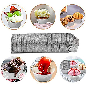 300PCS Aluminum Foil Ramekin, Disposable Ramekins 4 Oz Aluminum Cupcake with Aluminum Foil Baking Standard Size Perfect for Souffle & Creme Brulee Baking Cups Foil Baking Cups