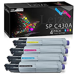 Leize Compatible SP C430A Toner Cartridge Replacement for Ricoh Aficio SP C440DN SP C430DN SP C430 SP C431DN SP C431 SP C440 Printers for Ricoh 821105 821106 821107 821108 Ink [4Pack-KCMY]
