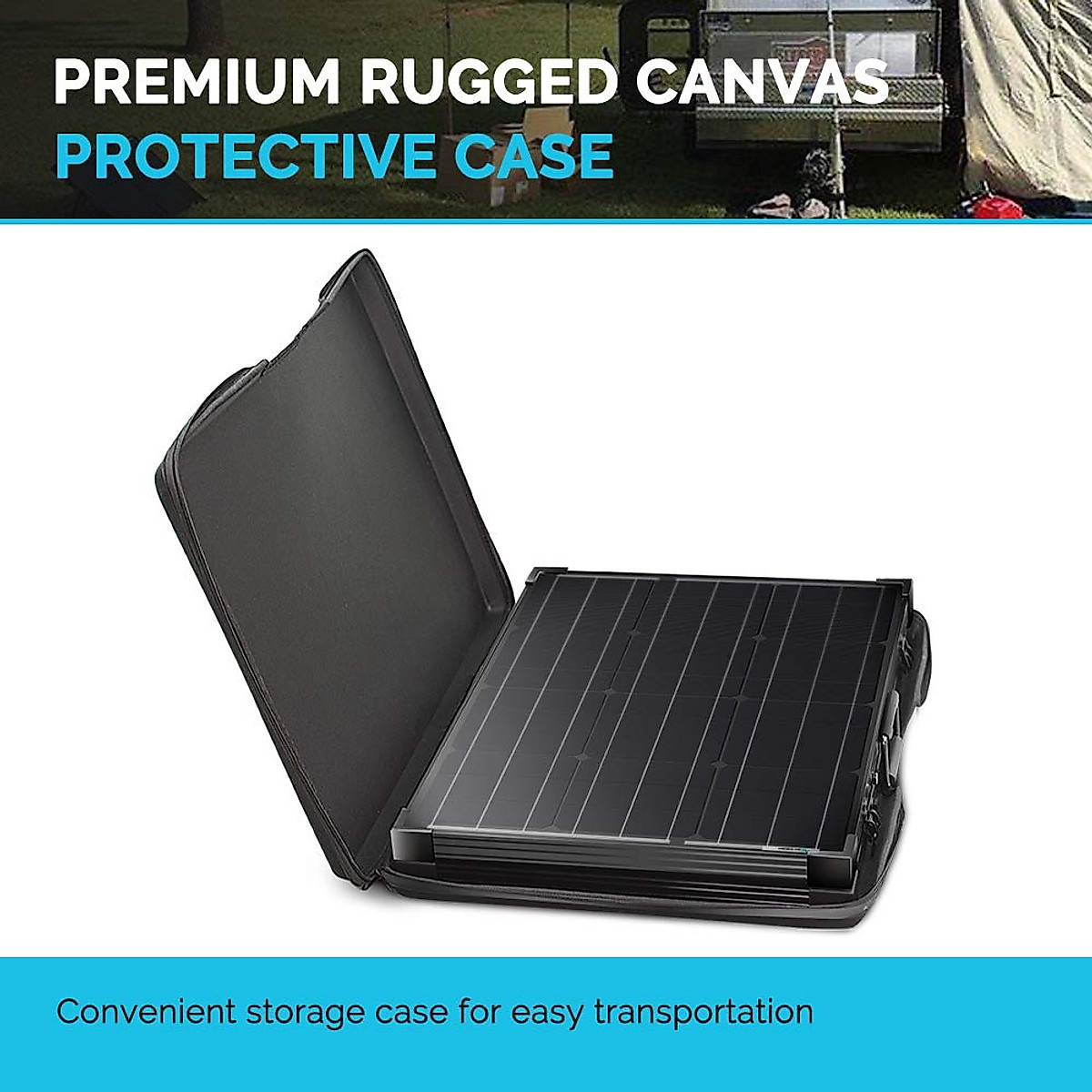 Renogy 100 Watt 12 Volt Monocrystalline Off Grid Portable Foldable 2Pcs 50W Solar Panel Suitcase Built-in Kickstand with Waterproof 20A Charger Controller & Solar Panel Connector Assembly Tool