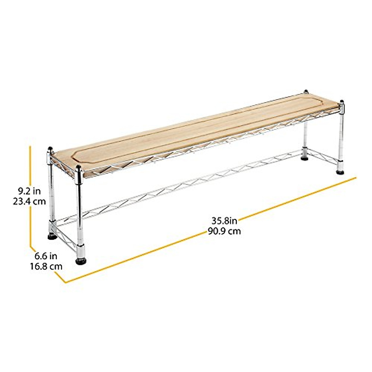 Whitmor Supreme Wood & Chrome Sink Shelf