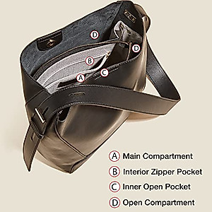 FOXLOVER Hobo Shoulder Bags for Women Leather Bucket Bags Handbag Purse and Large Capacity Clutch Wallet For Women RFID Blocking Waxed Leather Multi Card Holder