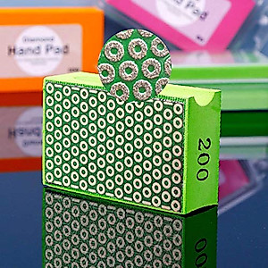 Diamond Hand Polishing Pads for Sanding Concrete Glass Stone Granite Marble 60#,100#,200#,400# (4Pcs/Set)…