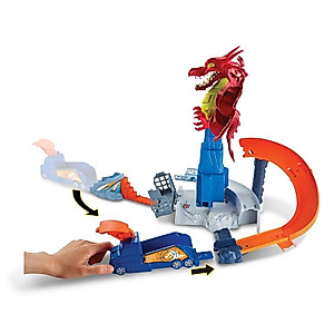 Hot Wheels Dragon Blast Play Set with Launcher for Heroic Action