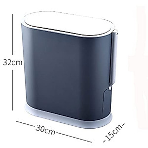 N/A 8L Smart Trash Can Household Induction Waterproof Toilet Cover Toilet Brush Integrated Paper Baske Trash Bin ( Color : OneColor , Size : 30*32*15cm )