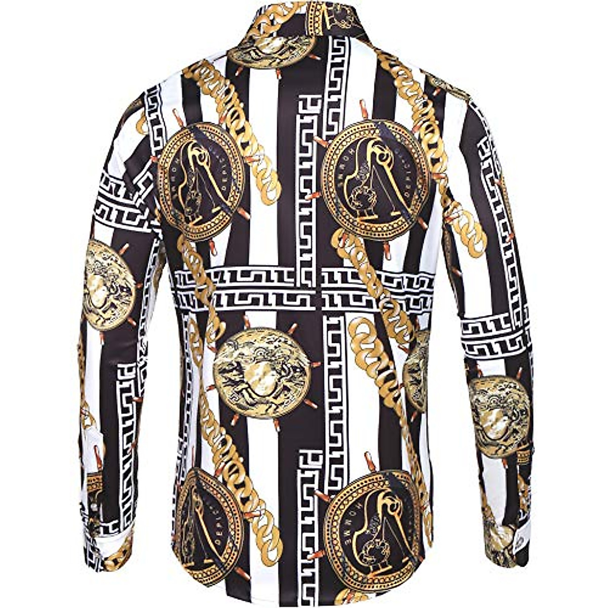 Pacinoble Mens Casual Button Down Shirt Fashion Luxury Hipster Expensive Casual Slim Fit Stylish Long Sleeve Dress Shirts (White L)