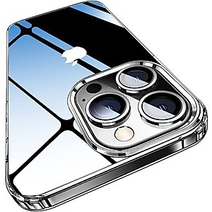 Elando Crystal Clear Phone Case Compatible with iPhone 13 Pro Case, Non-Yellowing Military Grade Drop Protection Shockproof Slim Thin Phone Case, 6.1 inch