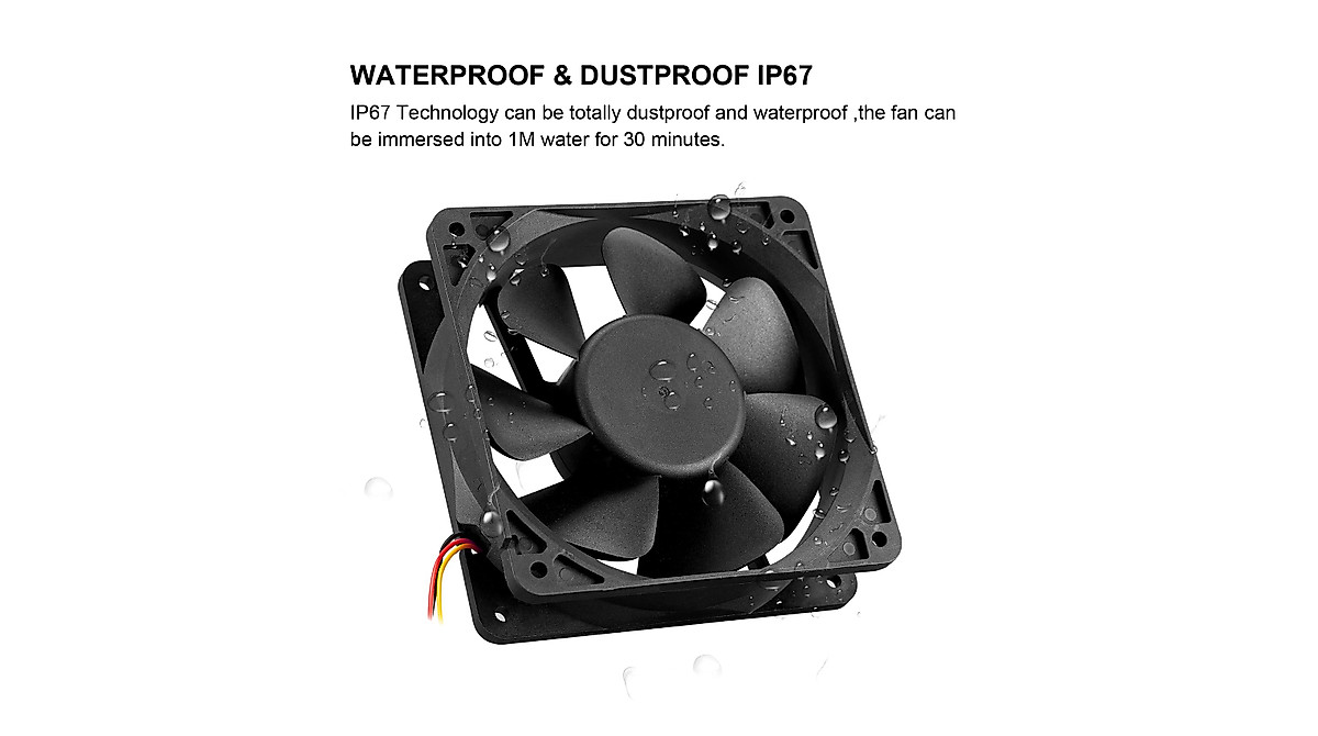 120mm Waterproof Fan 12V IP67 High Speed Cooling for Industrial Use