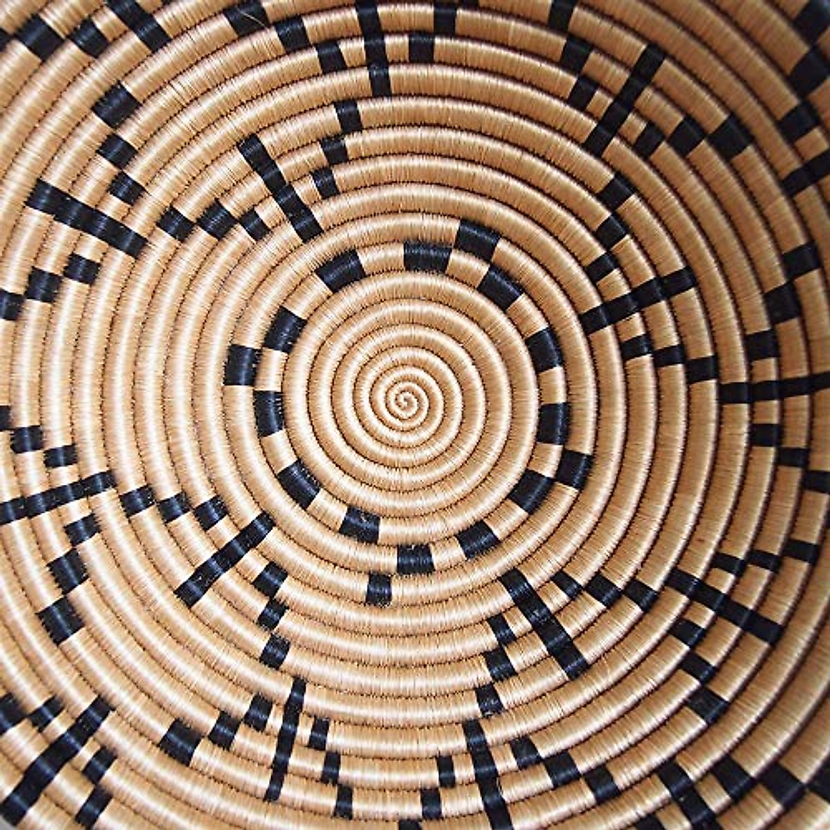 African Basket- Mugusa/Rwanda Basket/Woven Bowl/Sisal & Sweetgrass Basket/Tan, Black