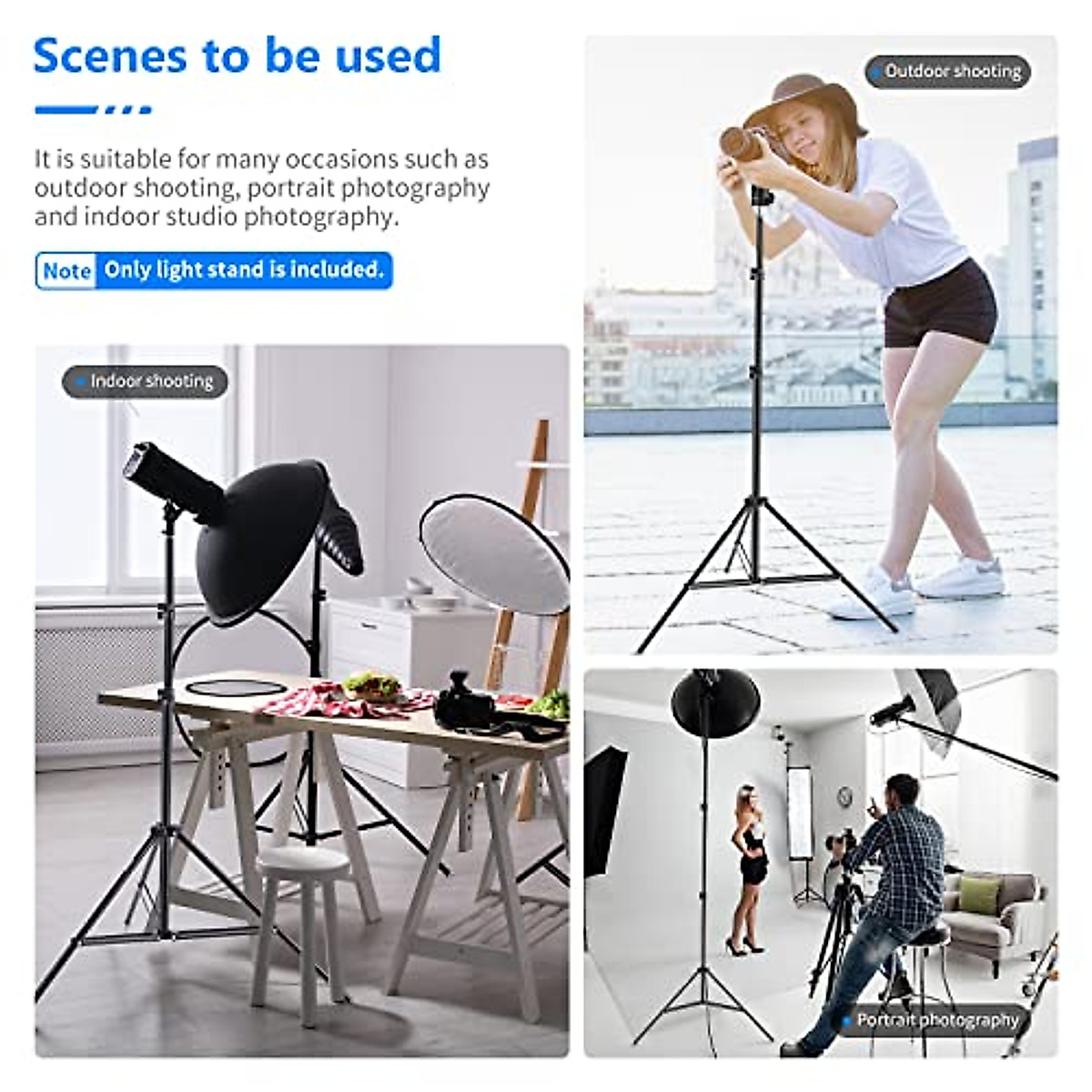 Neewer 75"/6 Feet/190CM Photography Light Stands for Relfectors, Softboxes, Lights, Umbrellas, Backgrounds
