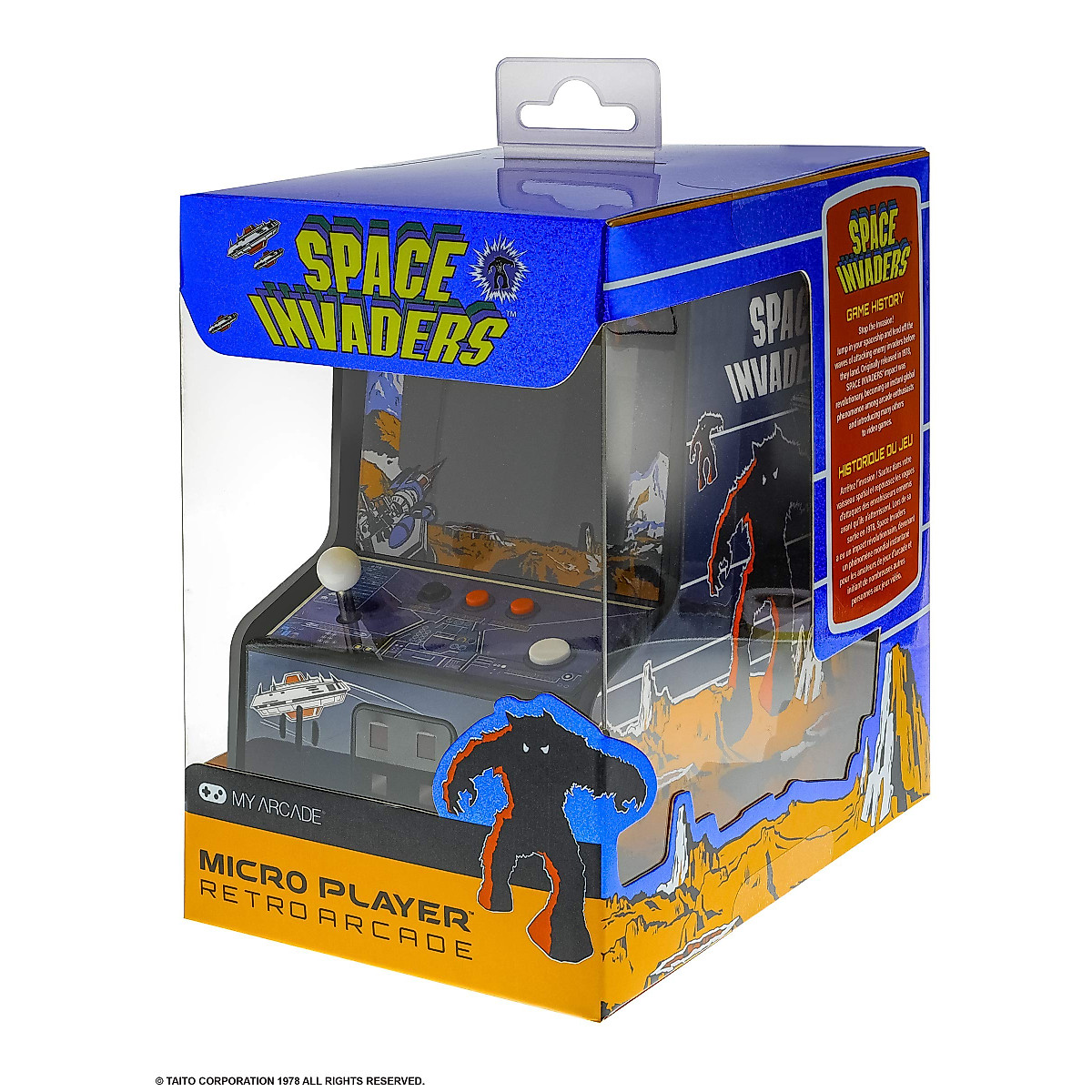 My Arcade Space Invaders Micro Player: Mini Arcade Machine Video Game, Fully Playable, 6.75" Collectible Premium Edition