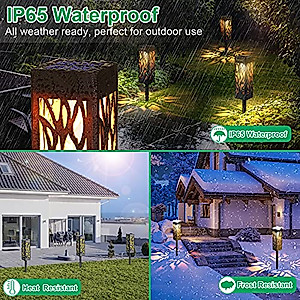 TomCare Solar Lights Outdoor Upgraded Bright Solar Pathway Lights Bigger Size Decorative Solar Garden Lights Waterproof Solar Powered Led Landscape Garden Lighting for Path Yard Walkway, 8 Pack