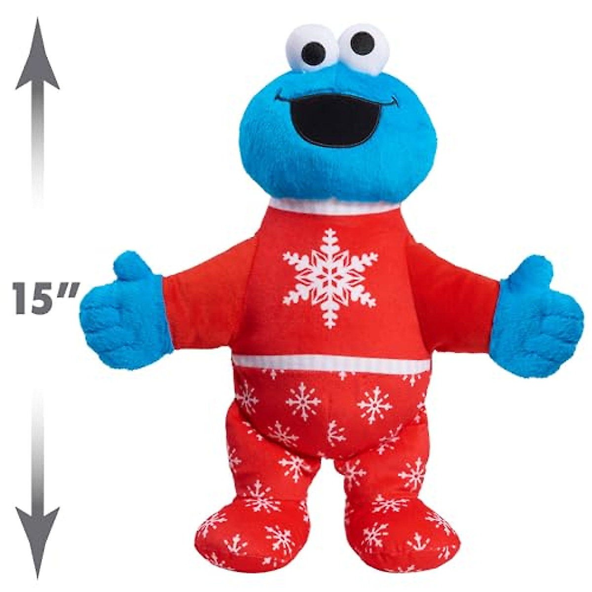 Sesame Street Holiday 15-inch Large Plush Cookie Monster Stuffed Animal, Super Soft Plush, Kids Toys for Ages 18 Month by Just Play
