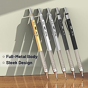 Mr. Pen- Metal Mechanical Pencil Set with Leads and Eraser Refills, 5 Sizes - 0.3, 0.5, 0.7, 0.9 and 2 Millimeters, Sketching/ Drafting Pencil