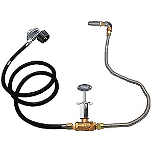 MENSI 18" Double Ring Burner Assembly Kit with Flex Gas Line Whistle Free for Propane DIY Fire Pit, Fireplace Max 150000BTU