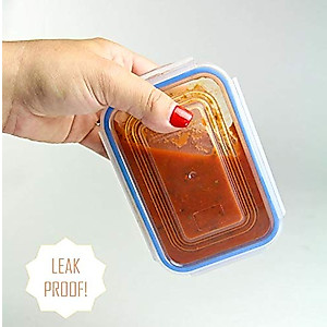 Nicole Home Collection Food Storage Plastic Containers with Locking Lids, Leak Proof, Airtight, Nested, Set Of 6 BPA Free Dishwasher and Freezer Safe