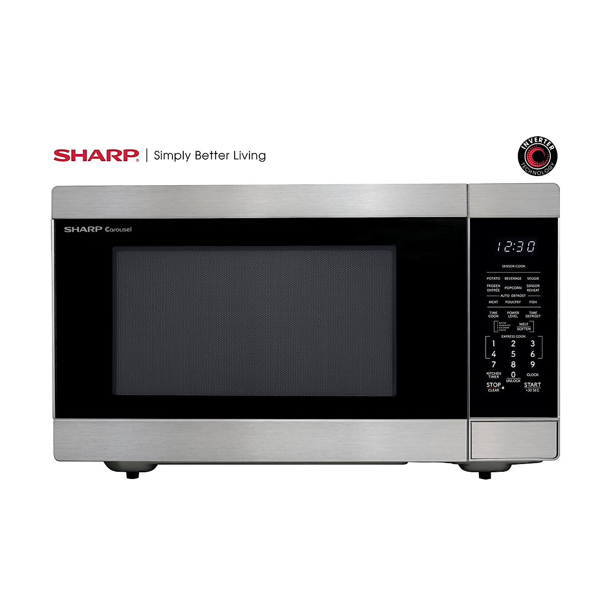 SHARP SMC2266KS Oven with Removable 16.5" Carousel Turntable, Cubic Feet, 1200 Watt Countertop Microwave, 2.2 CuFt, Stainless Steel