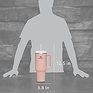 Stanley Quencher H2.0 FlowState Stainless Steel Vacuum Insulated Tumbler with Lid and Straw for Water, Iced Tea or Coffee, Smoothie and More, Pink Dusk, 40 oz