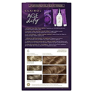 Clairol Age Defy Permanent Hair Dye, 6 Light Brown Hair Color, Pack of 1