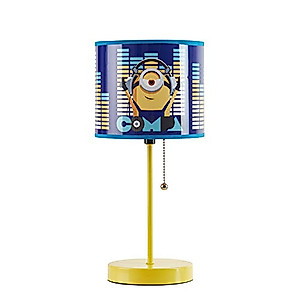 Idea Nuova Minions Stick Table Kids Lamp with Pull Chain, Themed Printed Decorative Shade