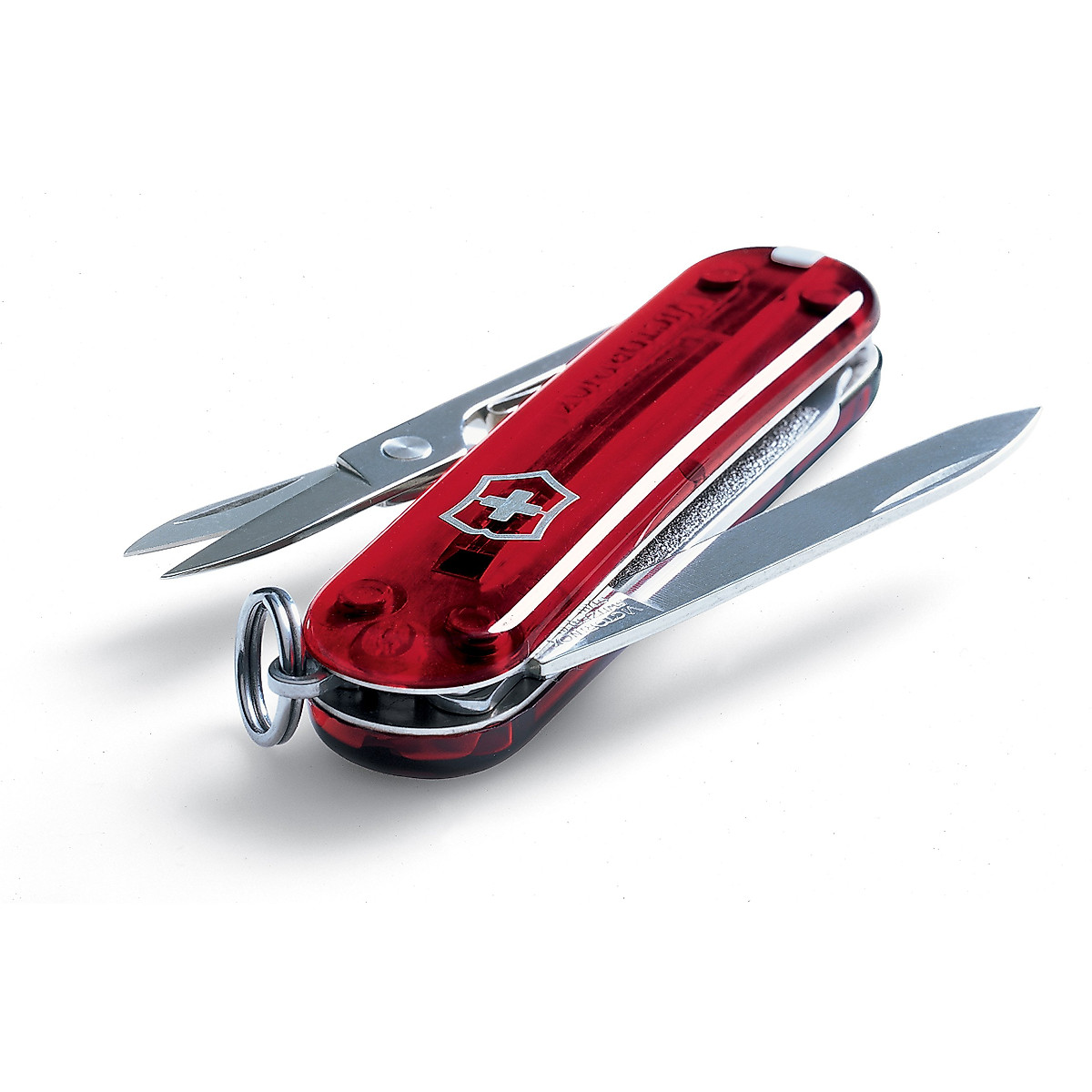 Victorinox Classic SD 7 Function Pocket Knife, Translucent Ruby