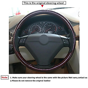 Fit for Volvo S60 2004-2010,Stitch Steering Wheel Cover,Lace Up Steering Wheel Cover,Non-Slip Sew On Steering Wheel Cover