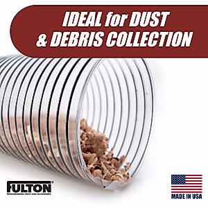 4" x 10' Ultra Flex Clear Vue Heavy Duty PVC Dust Debris and Fume Collection Hose MADE IN USA!