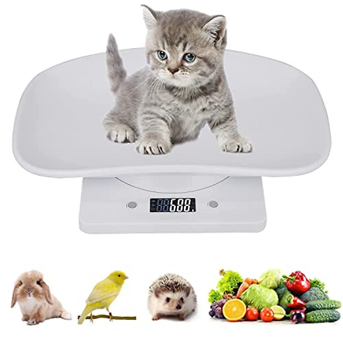 BIGNADO Digital Puppy Scale Small Pet Scale for Puppies High Precision Wiggle-Proof Multi-Function Electronic Kitten Scales Weigh Rabbit or Puppy Mini Gram Weight for Newborn Pets, 11.6''*7.3''