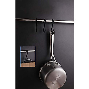 Yesland 50 Pack 4 Inches S Hooks, S Shaped Hooks/Hanging Hangers Hooks Heavy Duty Black Hook for Kitchen, Work Shop, Bathroom, Garden