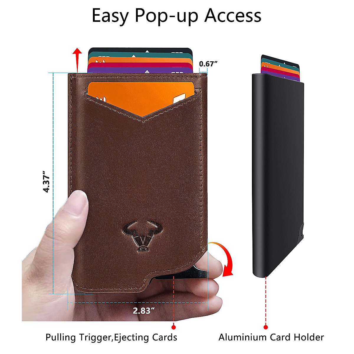 Bigant Mens Slim Wallet Card Holder, Aluminium Money Clip Wallet fot Gift Men 8 Cards,RFID Blocking