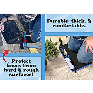 Polar Whale Portable Knee Cushion Blue and Black with Tool Pocket for Home Garden Work Automotive Workshop and More Durable Thick Comfortable High Density Waterproof Foam 15 x 10 Inches Kneeling Pad