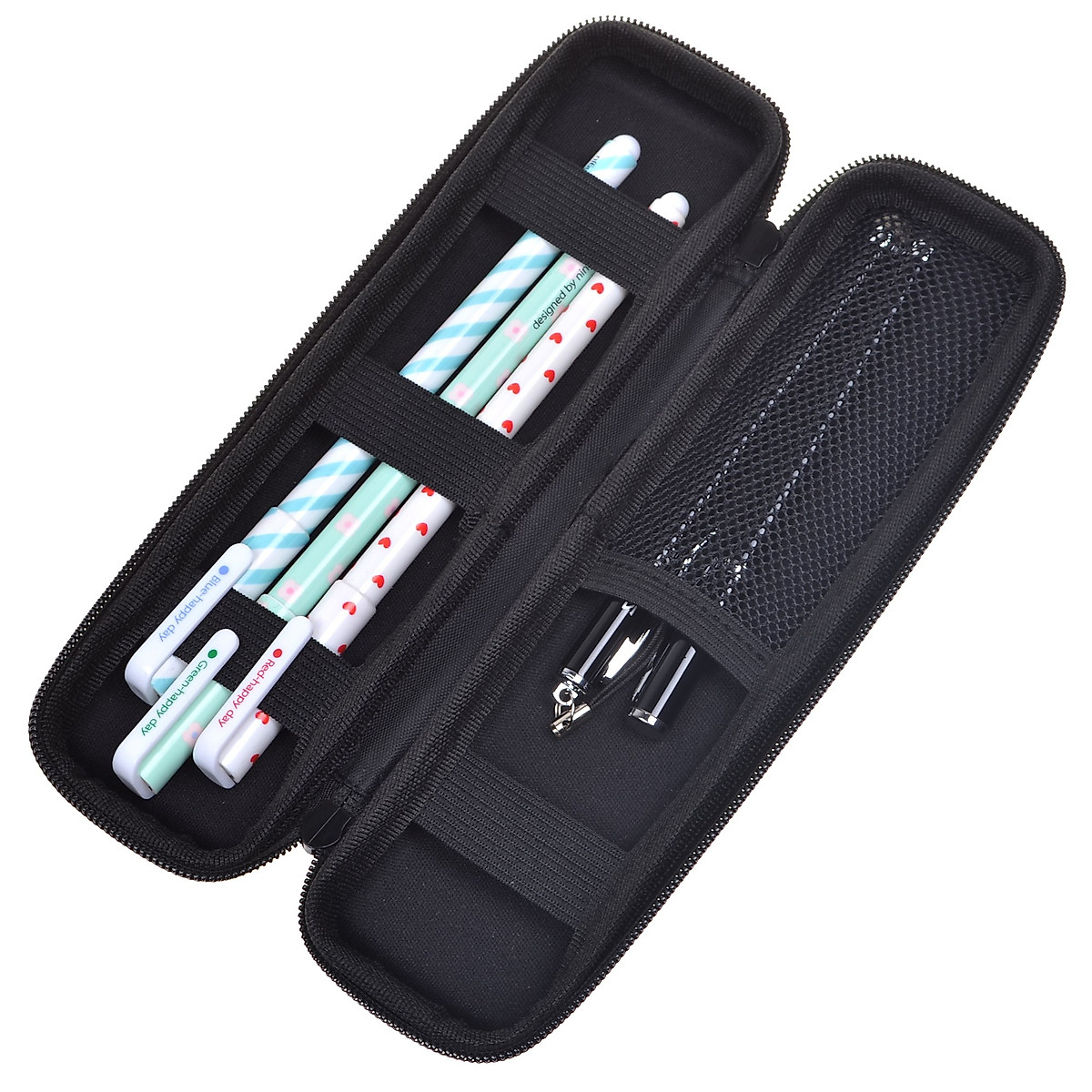 Cosmos Black Color EVA Hard Shell Stylus Pen Pencil Case Holder Compatible with Apple Pencil, Wacom Stylus Executive Fountain Pen, Ballpoint Pen, Stylus Touch Pen