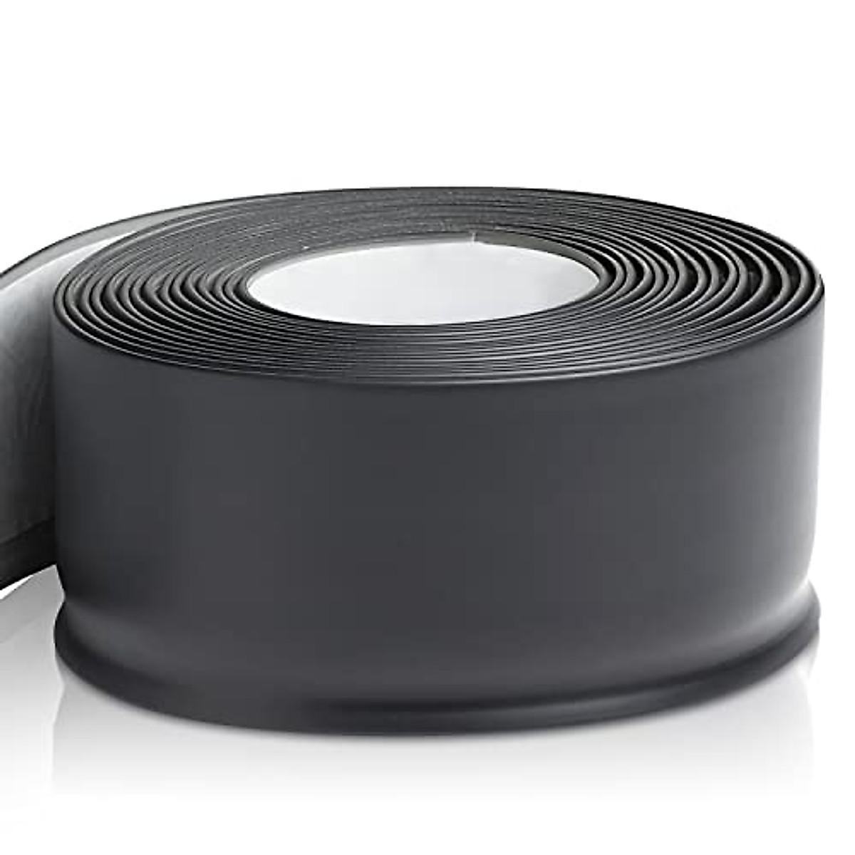 PRO FLEX Black Vinyl Wall Base 6 inch X 40 ft - Wall Base Trim with Super Strong Peel and Stick Adhesive Back - Flexible Self Stick Vinyl Wall Base - Easy Install Vinyl Floor Base with Toe