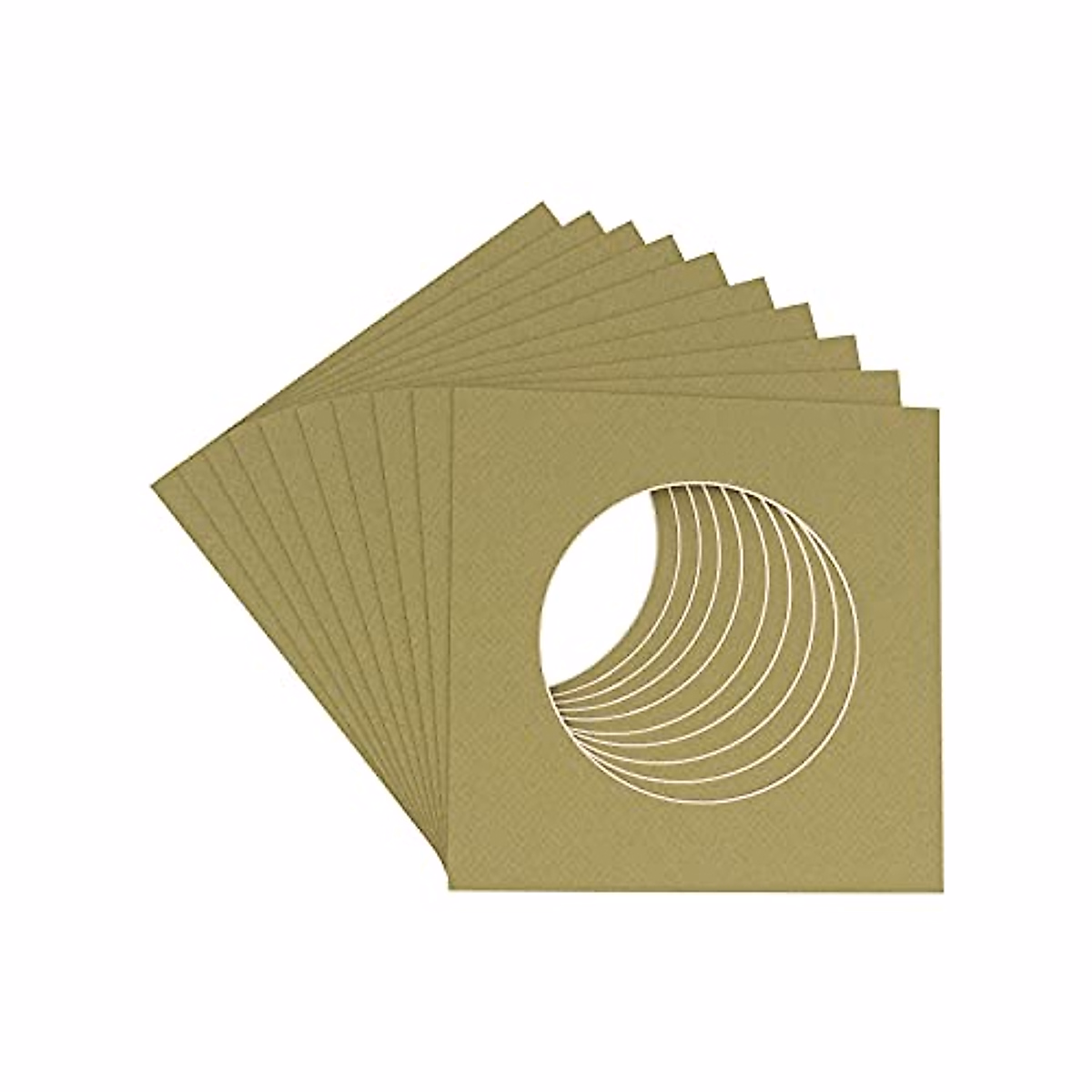 CountryArtHouse Valley Green Acid Free 14x14 Circle Picture Frame Mat with White Core Bevel Cut for 10x10 Pictures - Fits 14x14 Frame - Pack of 25 Matboards