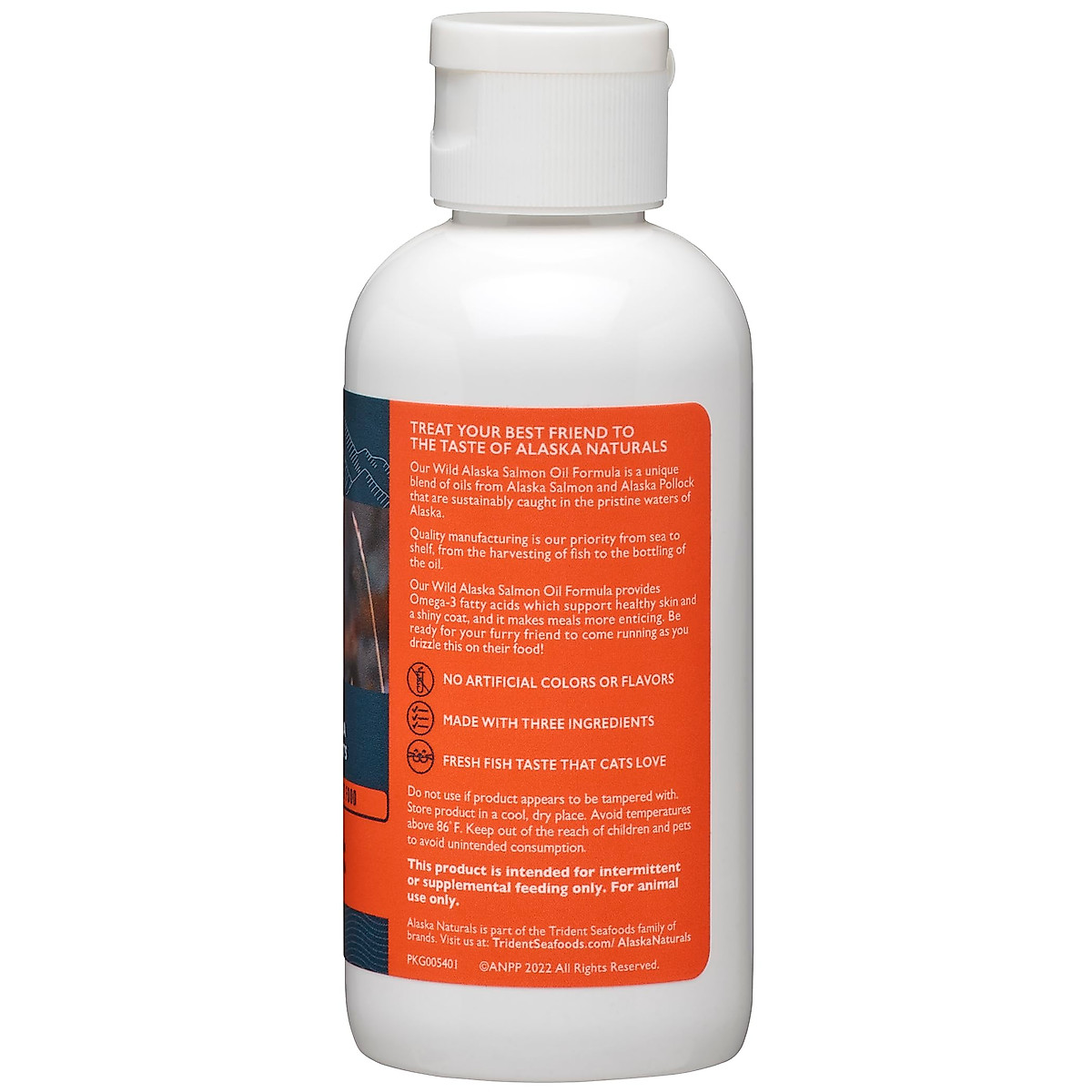 Alaska Naturals – Wild Alaska Salmon Oil Formula Cat Food Topper – EPA and DHA Omega-3 - Supplement for Cats Healthy Skin, Shiny Coat – Made in The USA – 4 oz Bottle
