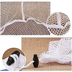 Premium Fine Mesh Laundry Bag - Sturdy White Mesh Material with Drawstring Closure. Ideal Machine Washable Mesh Laundry Bag for Factories, College, Dorm and Apartment Dwellers - (Large, 20 x 28")