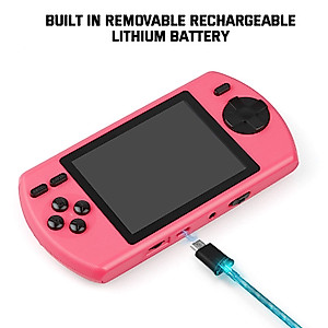 Melusen Gameboy, Retro Handheld Game Console with 500 Classical FC Games 3-Inch Color Screen Video Game Console Support for Connecting TV and Two Players Gift for Kids and Adult(Red)