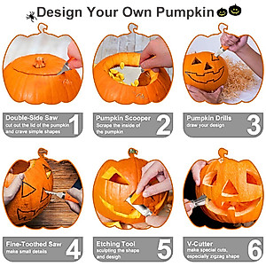 Pumpkin Carving Kit, Halloween Pumpkin Carver Tools, 9 PCS Stainless Steel Pumpkin Cutting Tools with Carrying Case for Kids, Halloween Decoration Jack-O-Lanterns