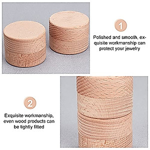 FINGERINSPIRE 3pcs 2x1.6 Inch Mini Round Wooden Box Small Storage Wooden Box Wedding Ring Jewelry Boxes DIY Storage Trinket Bearer Container Case Wood Ring Box for Proposal Wedding Ring Storage