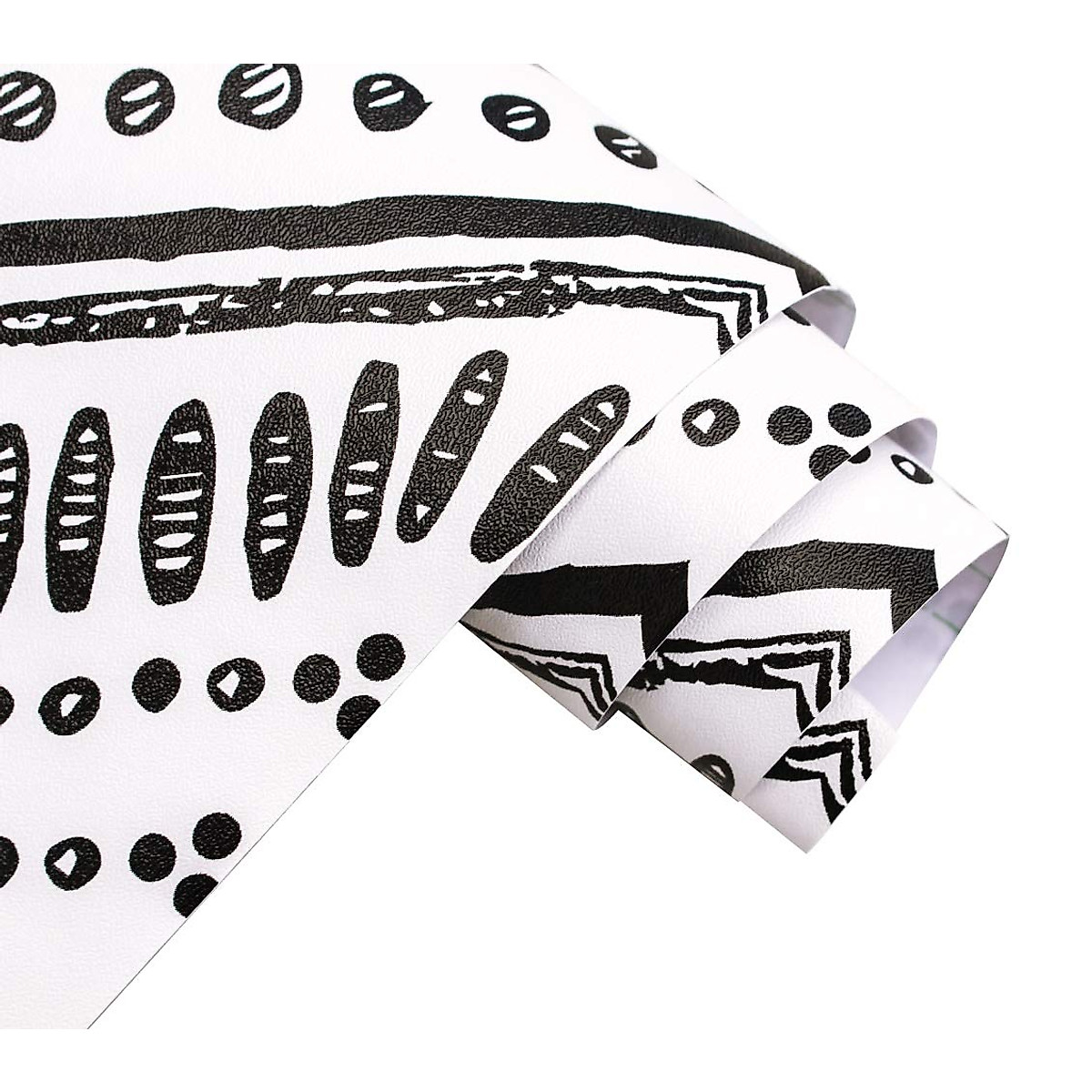 HAOKHOME Black and White Wallpaper Boho Geometric Self Adhesive Textured Wall Paper Modern for Bathroom Decor e 17.7in x 9.8ft