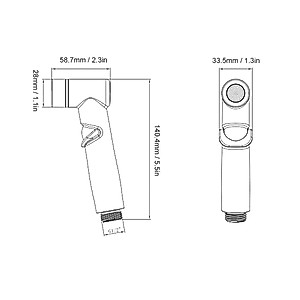 G1/2 Thread Plated ABS Stainless Steel Bidet Toilet Sprayer Head Handheld Bidet Sprayer Cloth Bathroom Diaper Sprayer for Kitchen and Toilet Cleaning