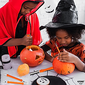 KatchOn, Professional Pumpkin Carving Kits - Pack of 31 | Halloween Pumpkin Carving Tools, 13 Pcs Heavy Duty Stainless Steel | 18 Pcs Pumpkin Carving Stencils for Halloween Decorations Jack-O-Lanterns