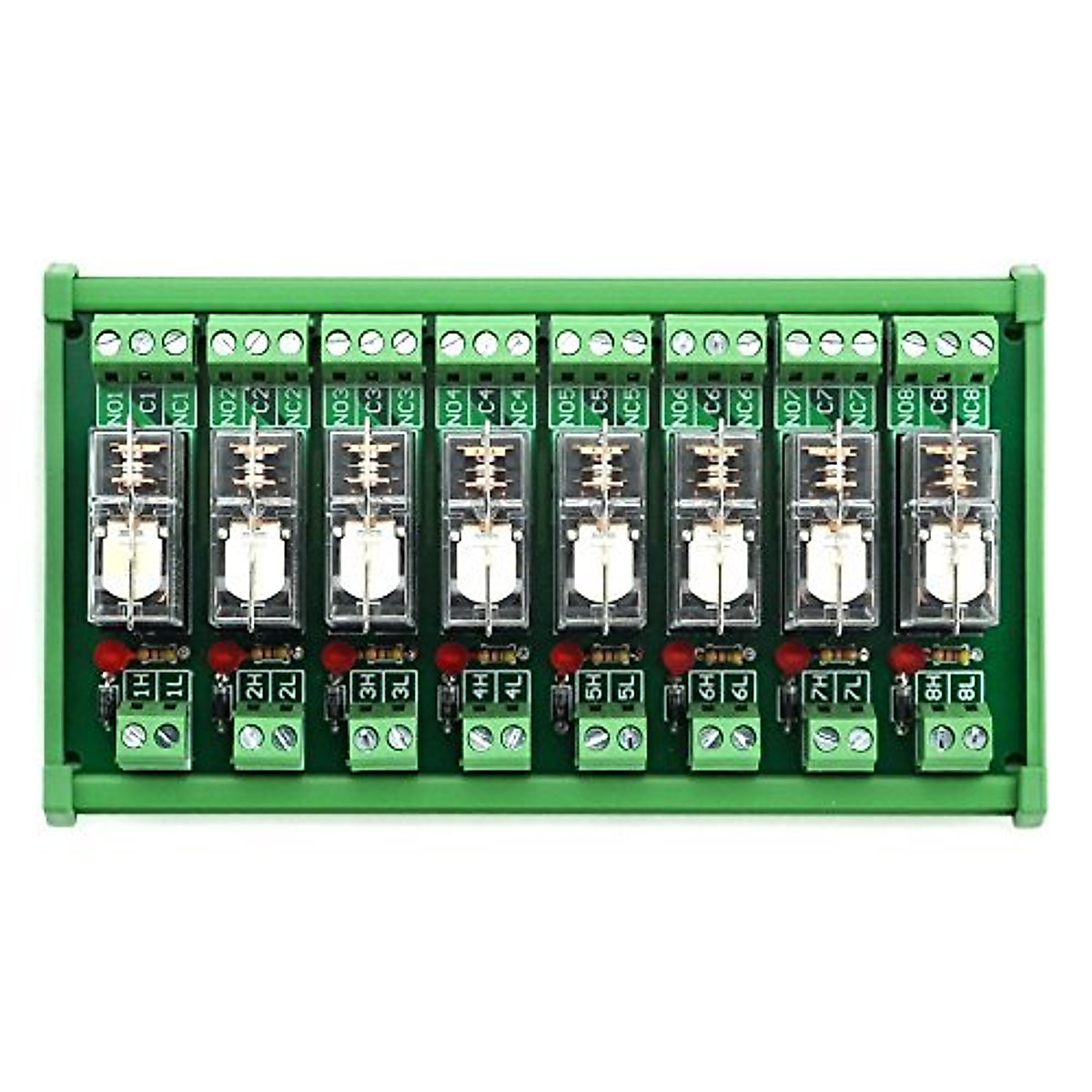 Electronics-Salon DIN Rail Mount AC/DC 24V Control 8 SPDT 16Amp Pluggable Power Relay Module, G2R-1-E