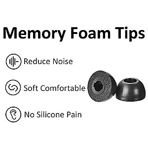 A-Focus Galaxy Buds 2 Pro Ear Tips【Double Flange & Memory Foam Tips】, L/M/S Replacement Noise Canceling Earbuds Wings Compatible with Beats Studio Buds/Fit Pro, 214523 [6 Pairs] Black