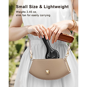 TriPole Handheld Mini Fan Battery Operated Small Personal Portable Fan Speed Adjustable USB Rechargeable Fan for Kids Girls Women Men Home Office Indoor Outdoor Travelling, Black