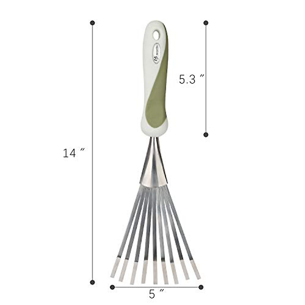 Worth Garden 14 inch Stainless Steel Tines Resist Rust Small Hand Rake Garden Tool Weeding Turning Loosening Soil Harrowing Cultivating Planting