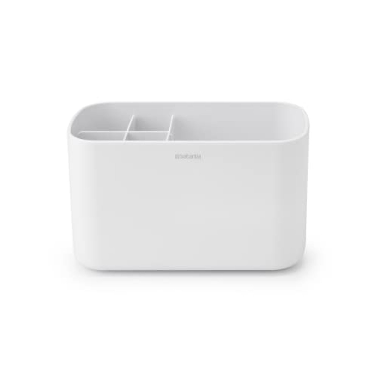 Brabantia Renew Bathroom Caddy (White) - Compartments for Toothbrushes, Toothpaste, Soap etc - Nonslip Base and Drainage Holes